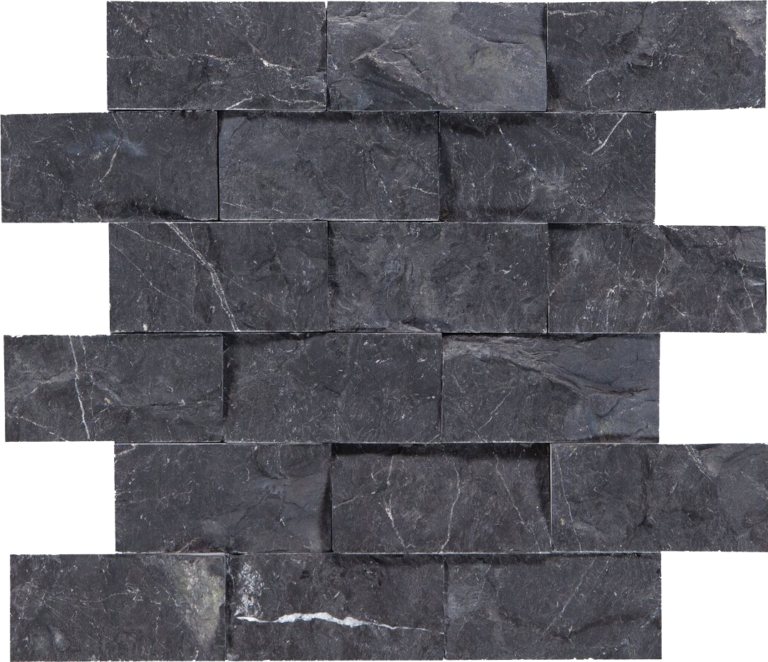 2X4 Black Marble Split Face - Keystone Tile