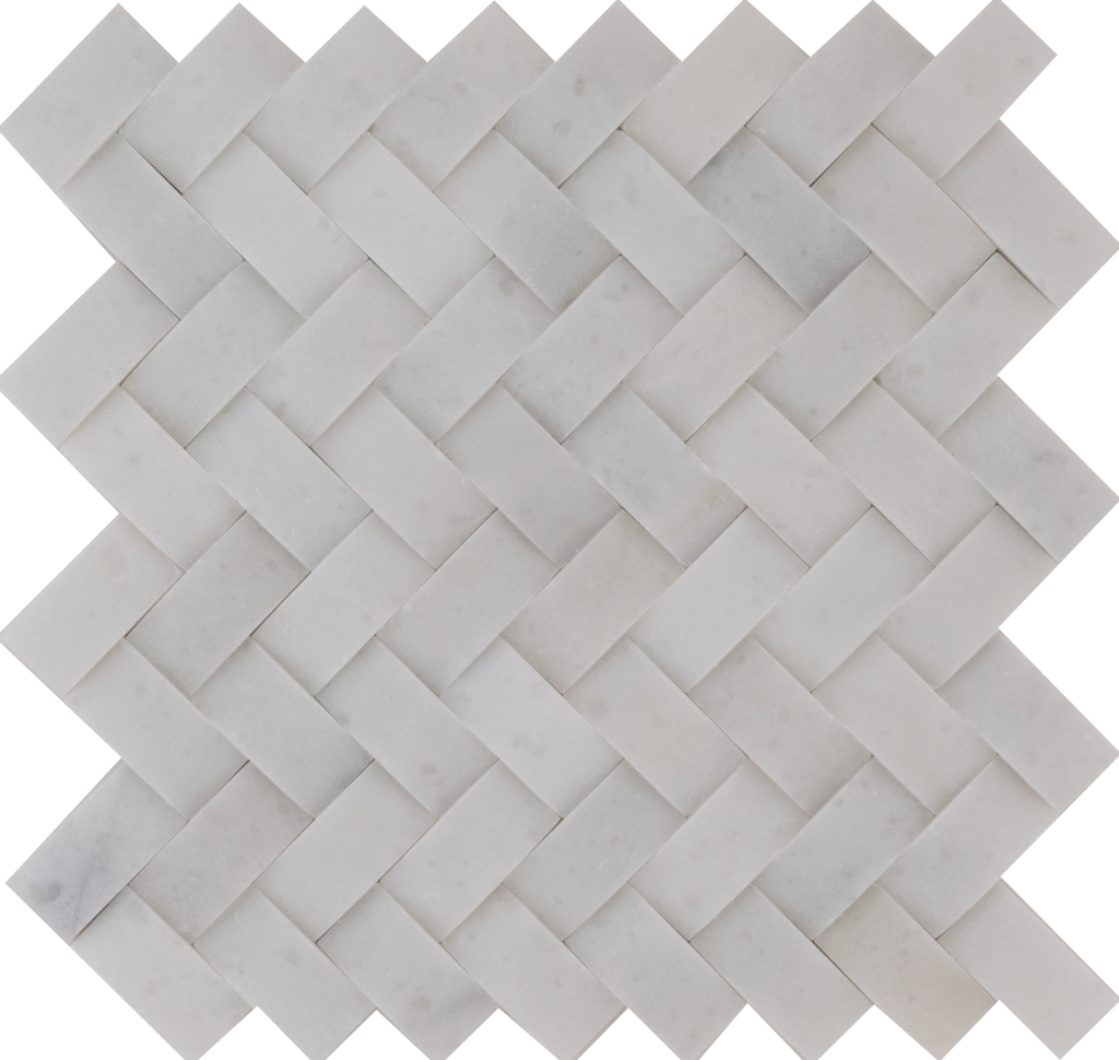 1X2 Snow White Honed Herringbone Braid ® - Keystone Tile