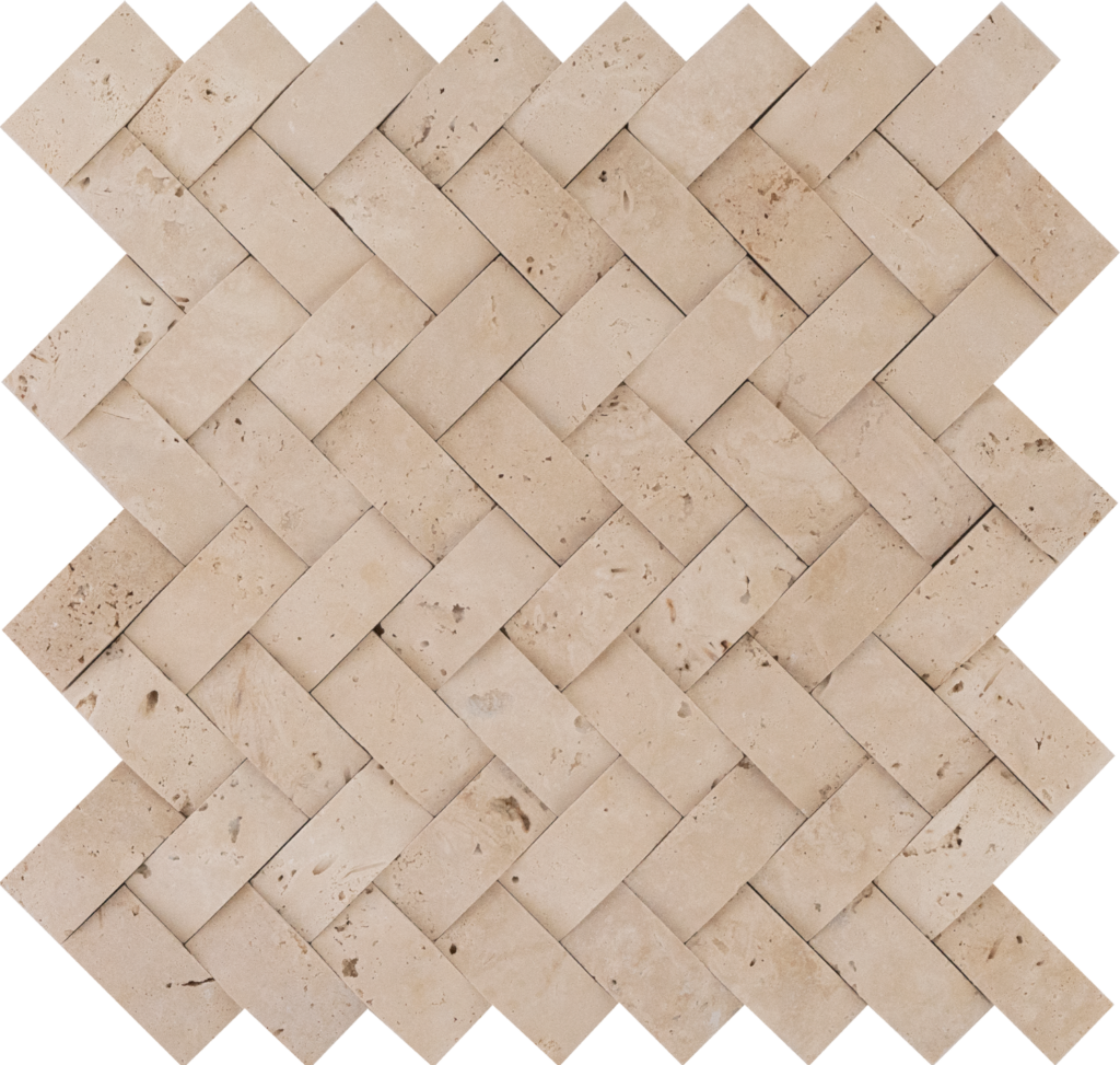 1X2 Extra Light Honed Concave Herringbone Braid - Keystone Tile