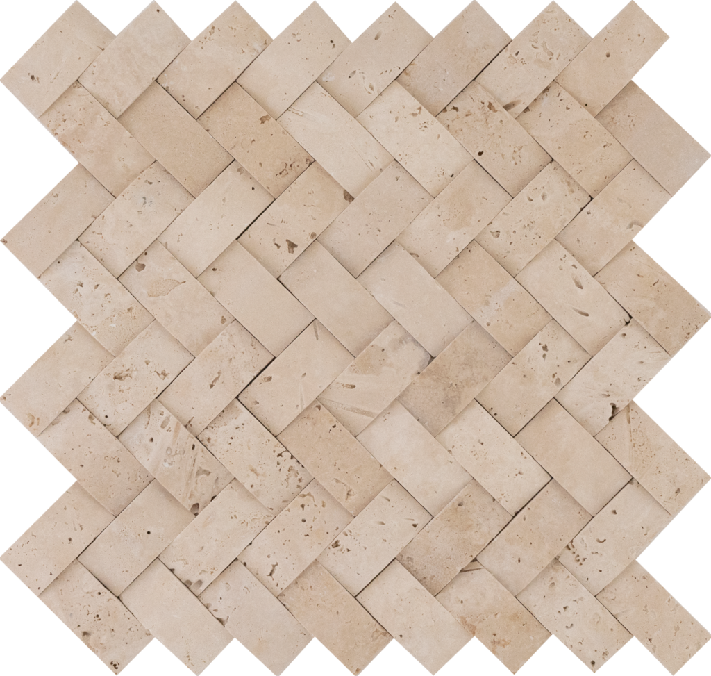 1X2 Extra Light Honed Concave Herringbone Braid - Keystone Tile