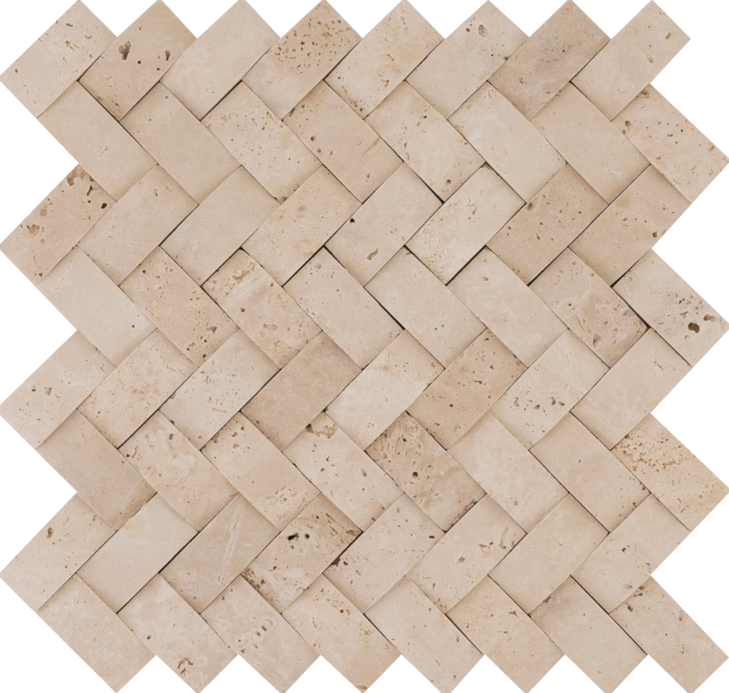 1X2 Extra Light Honed Concave Herringbone Braid - Keystone Tile