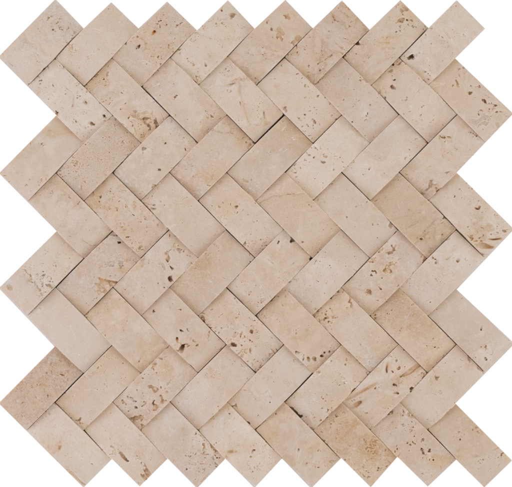 1X2 Extra Light Honed Concave Herringbone Braid - Keystone Tile