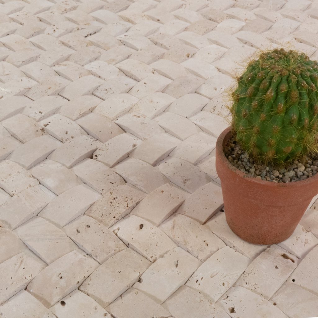 1X2 Extra Light Honed Concave Herringbone Braid - Keystone Tile