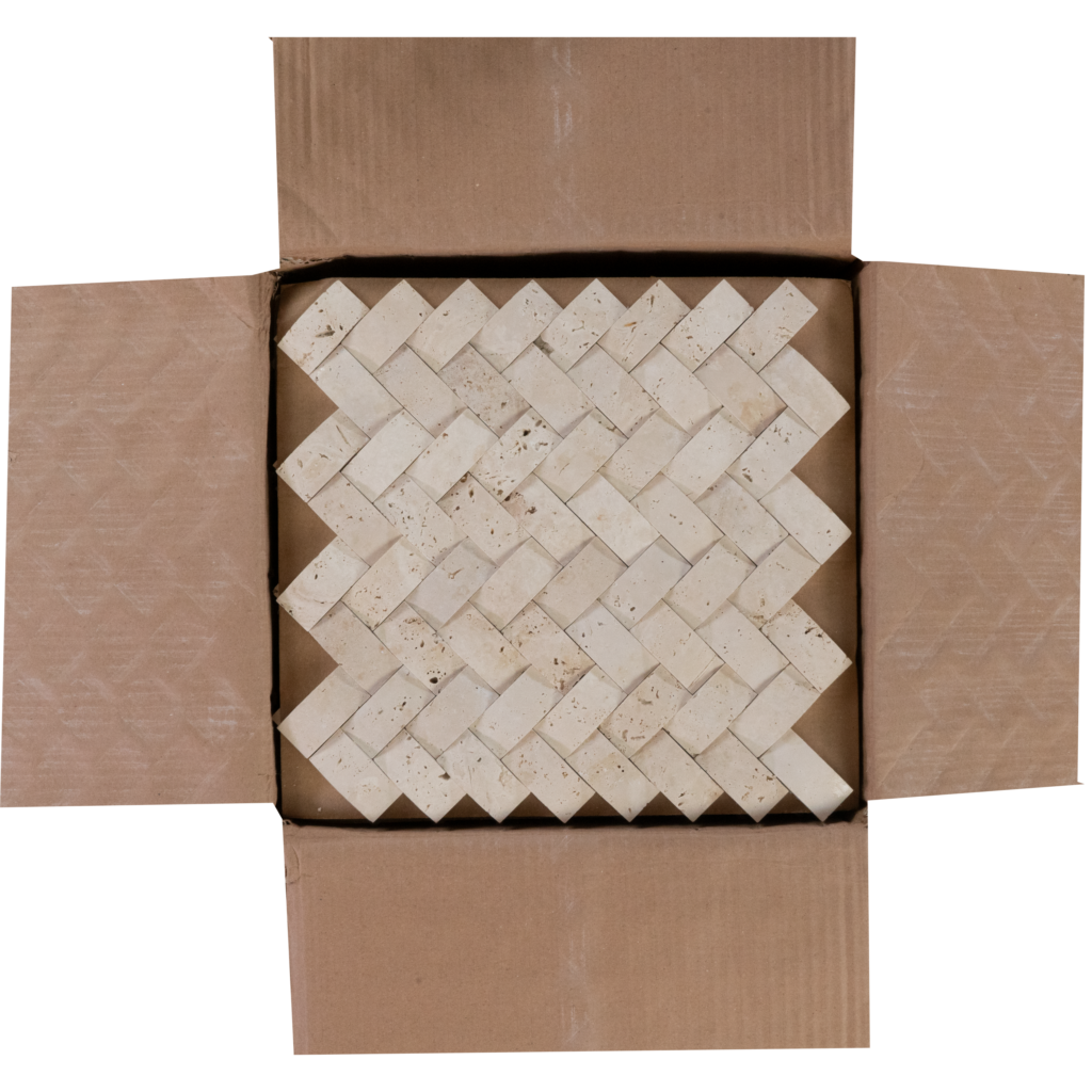 1X2 Extra Light Honed Concave Herringbone Braid - Keystone Tile