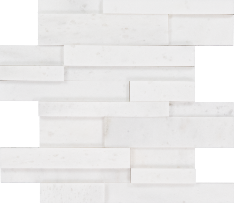 12×12 Snow White Honed 3D Panel Mosaic ® - Keystone Tile