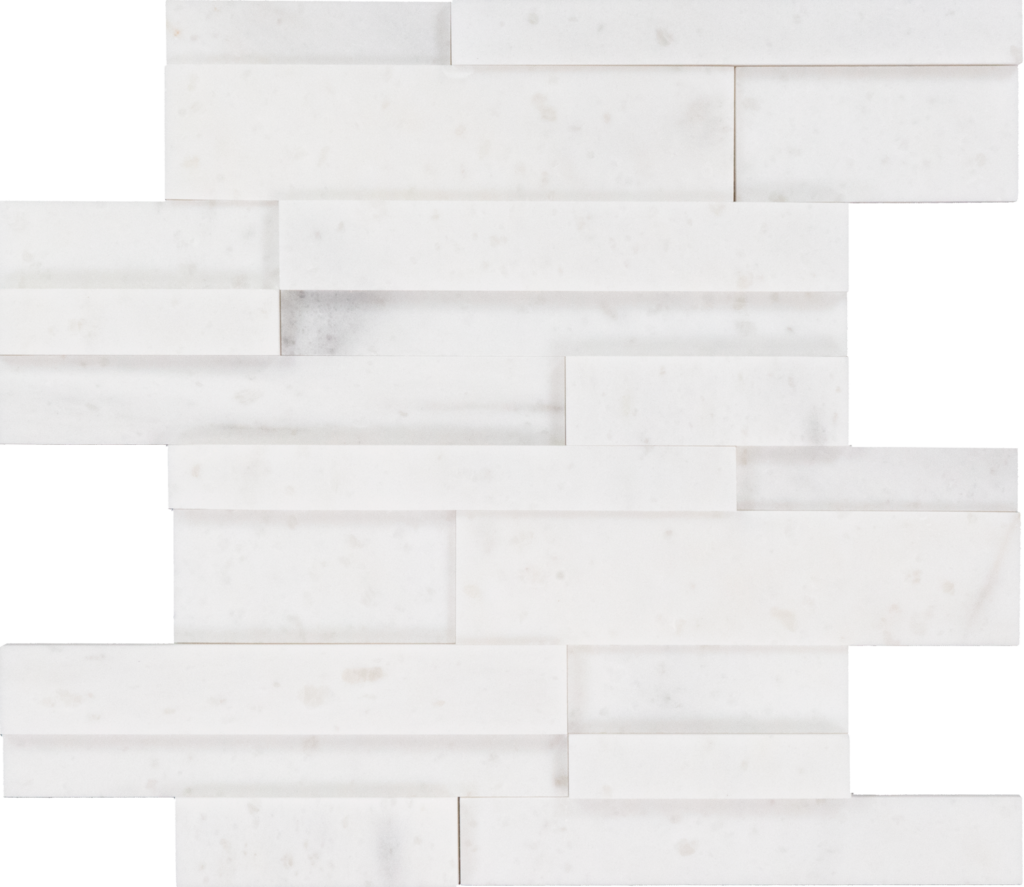 12×12 Snow White Honed 3D Panel Mosaic ® - Keystone Tile