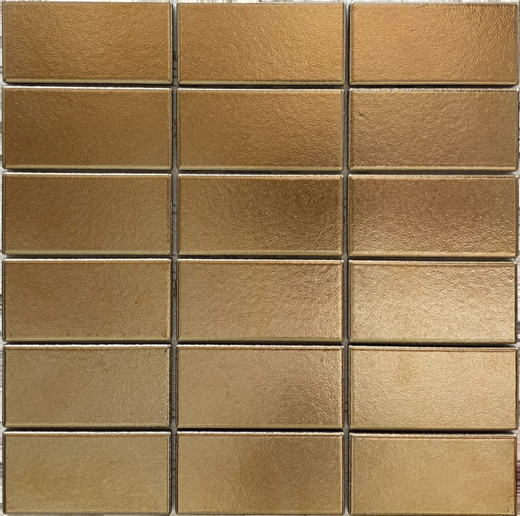 2X4 Libra Metallica Bronze Polished Porcelain Mosaic - Keystone Tile