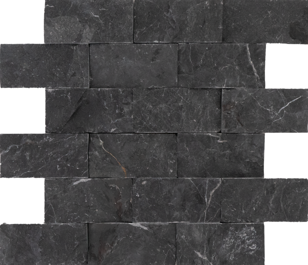 2X4 Black Marble Split Face - Keystone Tile