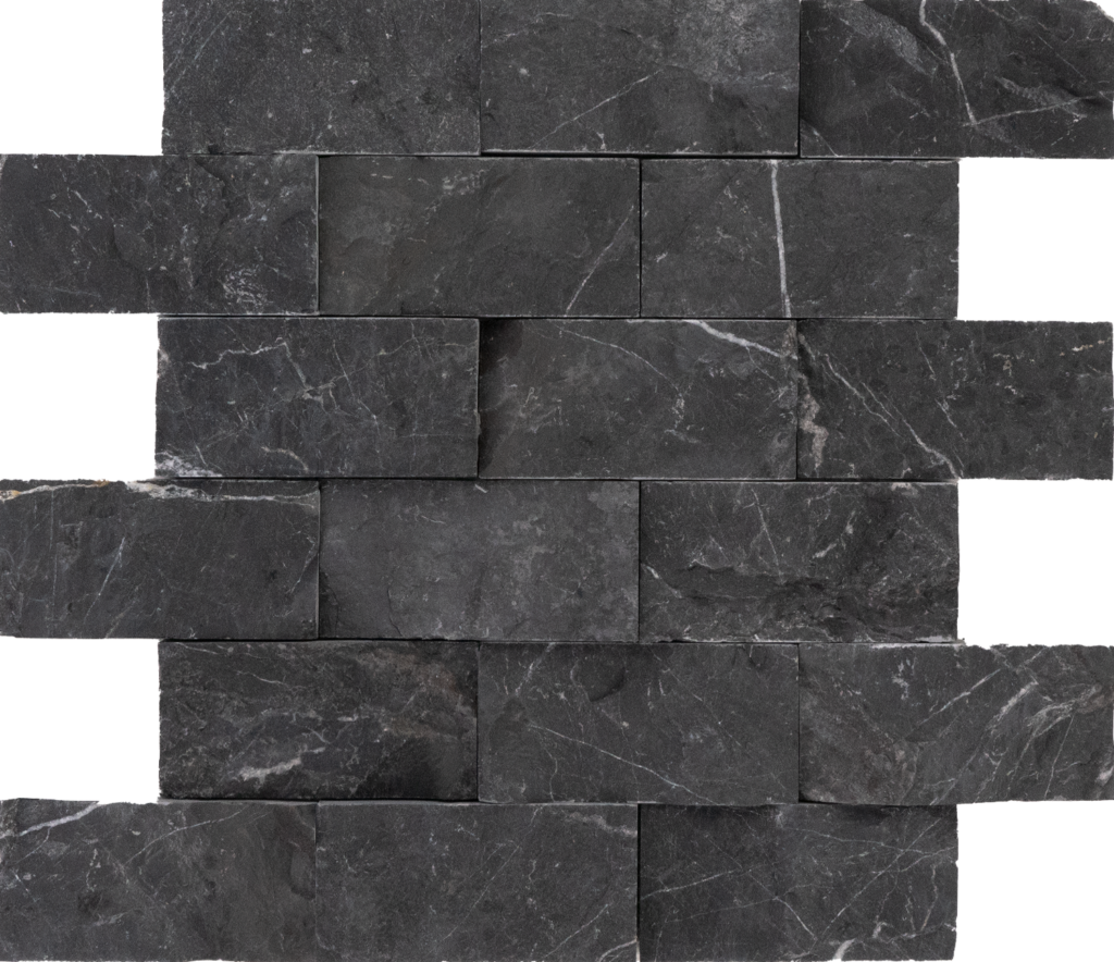 2X4 Black Marble Split Face - Keystone Tile