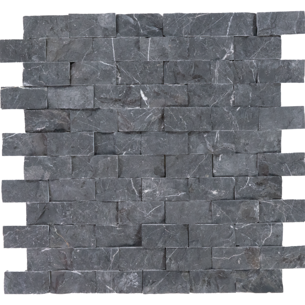 2X4 Black Marble Split Face - Keystone Tile