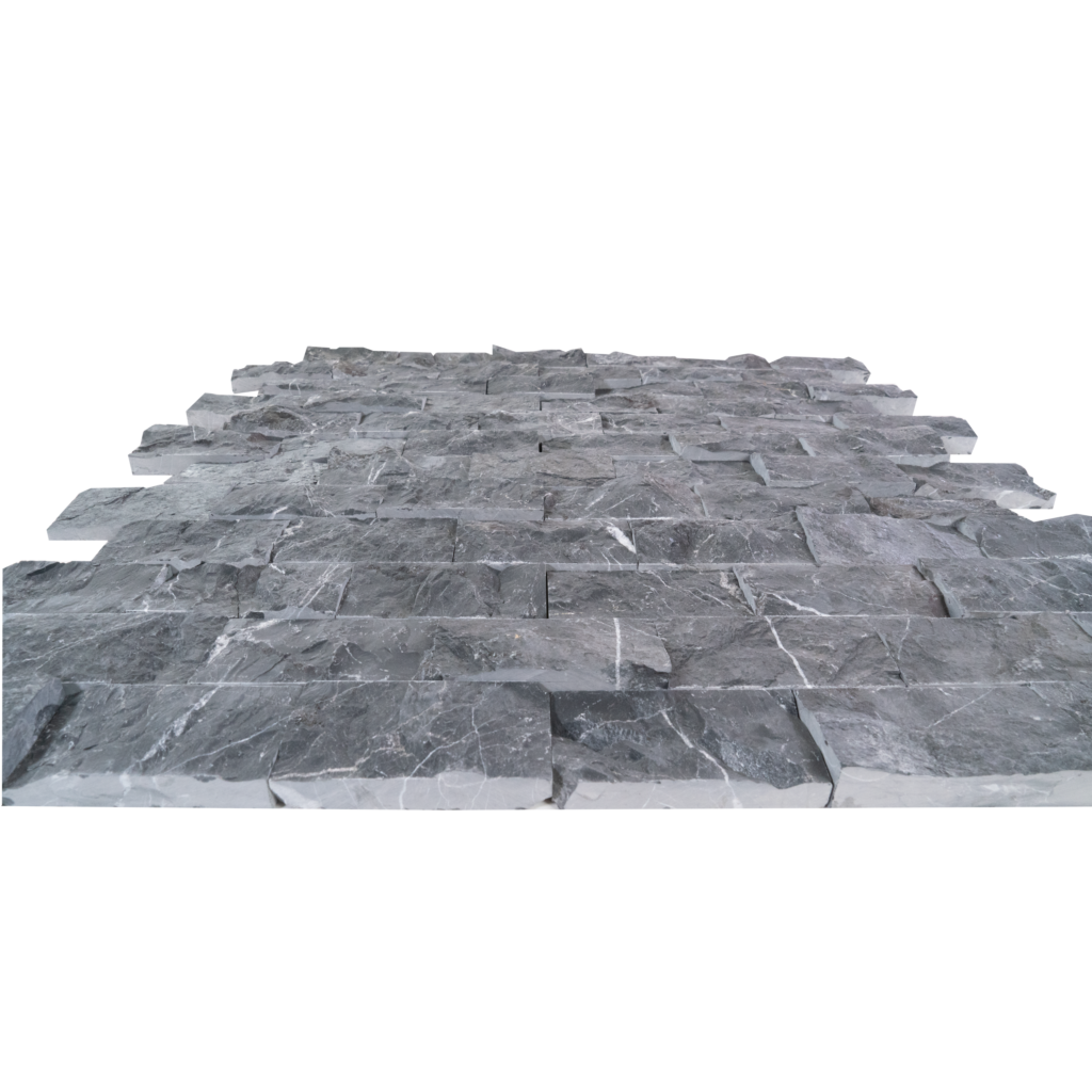 2X4 Black Marble Split Face - Keystone Tile