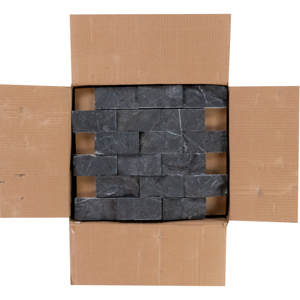 2X4 Black Marble Split Face - Keystone Tile