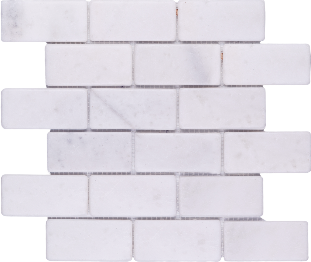 2×4 Snow White Tumbled Mosaic ® - Keystone Tile