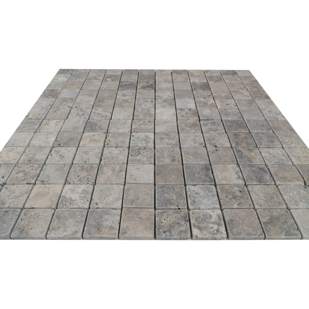 2×2 Nordic Silver Tumbled Mosaic ® - Keystone Tile