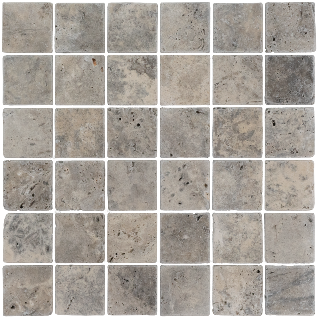 2×2 Nordic Silver Tumbled Mosaic ® - Keystone Tile