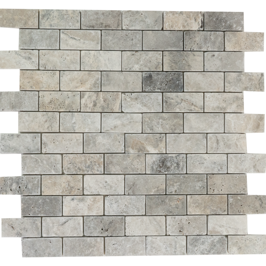 2×4 Nordic Silver Tumbled Mosaic ® - Keystone Tile