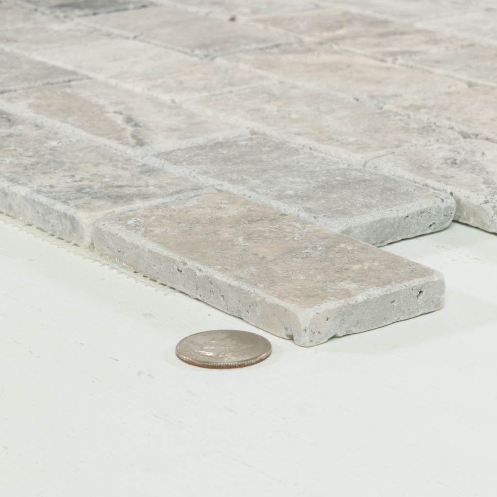 2X4 Nordic Silver Tumbled Mosaic - Keystone Tile