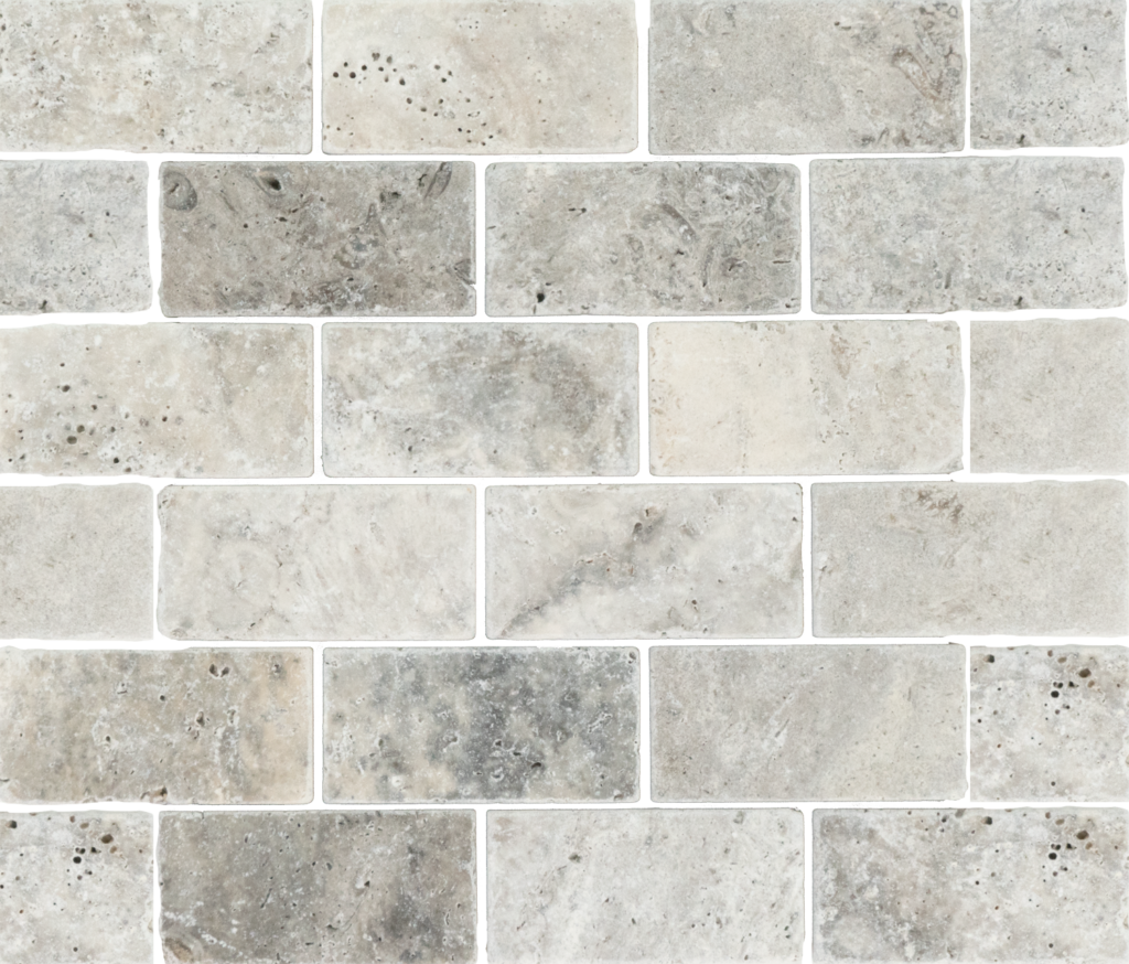 2×4 Nordic Silver Tumbled Mosaic ® - Keystone Tile