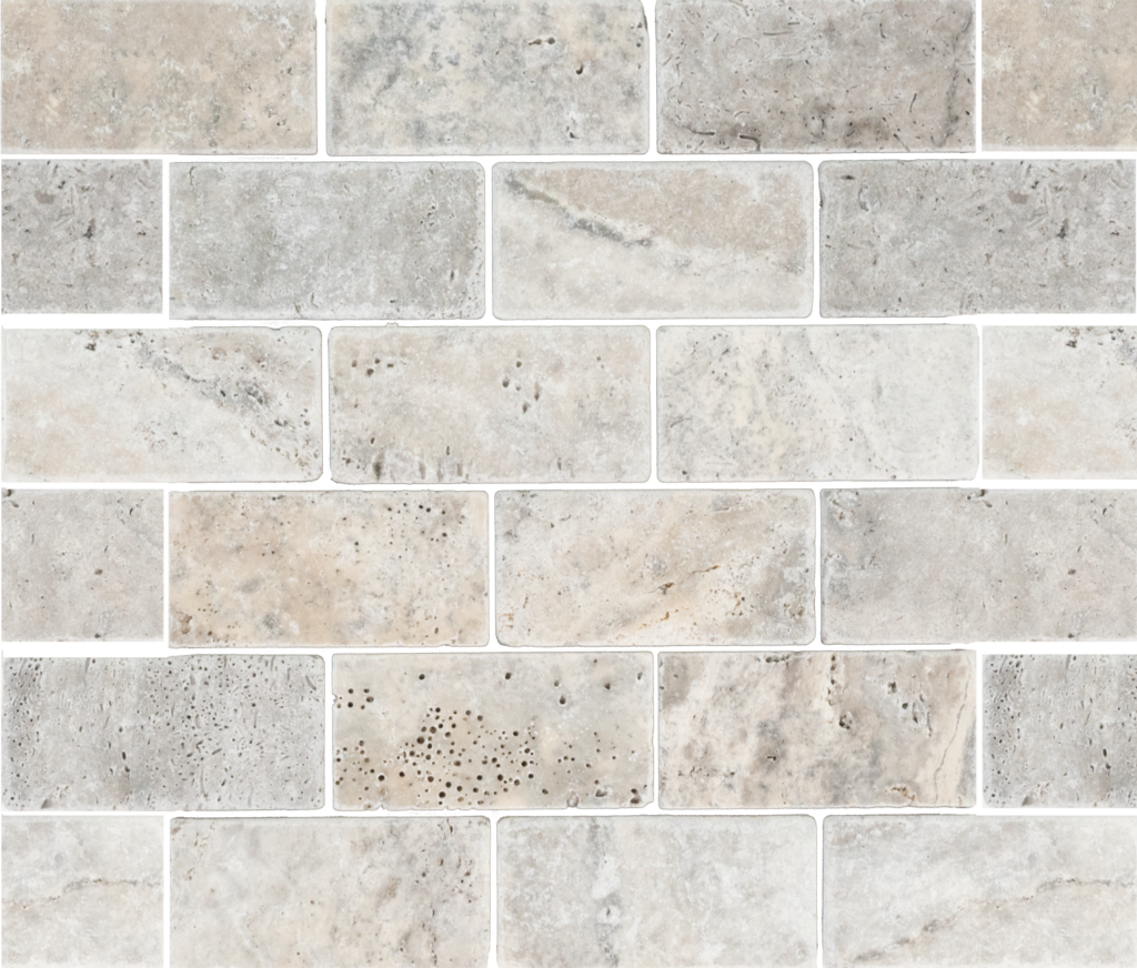 2×4 Nordic Silver Tumbled Mosaic ® - Keystone Tile