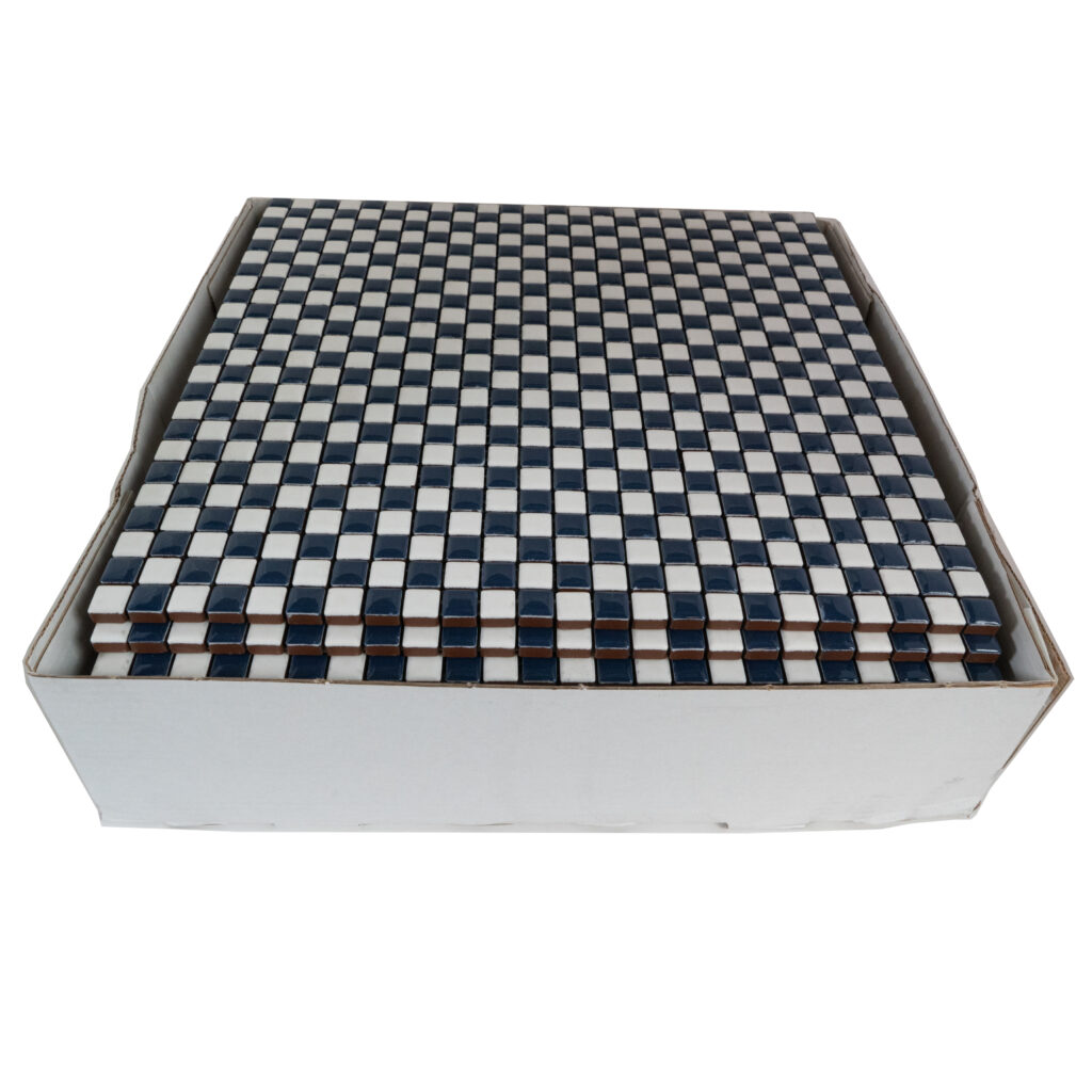 1-2×1-2 Dama Dark Blue Matt Porcelain Mosaic - Keystone Tile