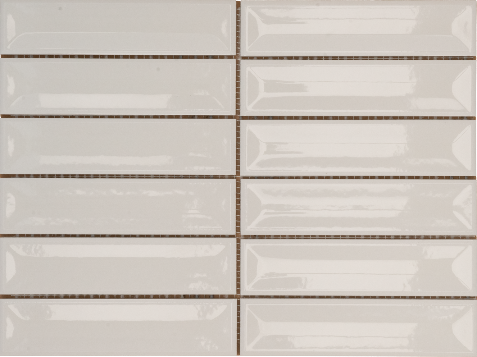 2×8 Flauti White Concave Glossy Ceramic Mosaic - Keystone Tile