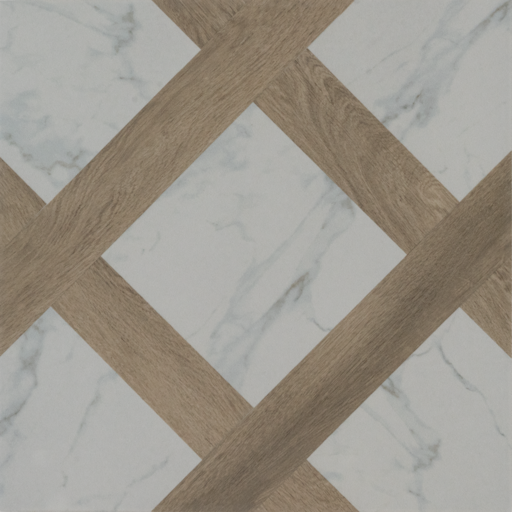 10×10 Marble & Wood Decoro 1 Matt Porcelain Tile - Keystone Tile