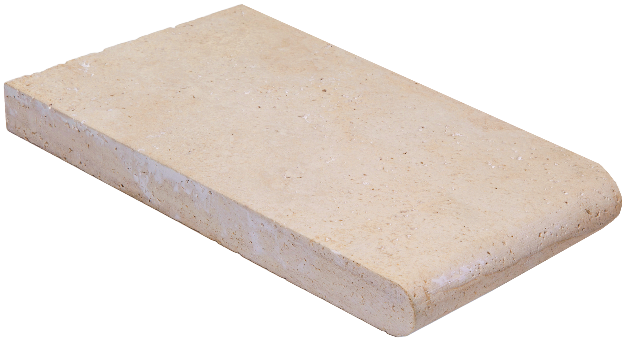 3cm 6×12 Extra Light Travertine Bullnose Coping - Keystone Tile