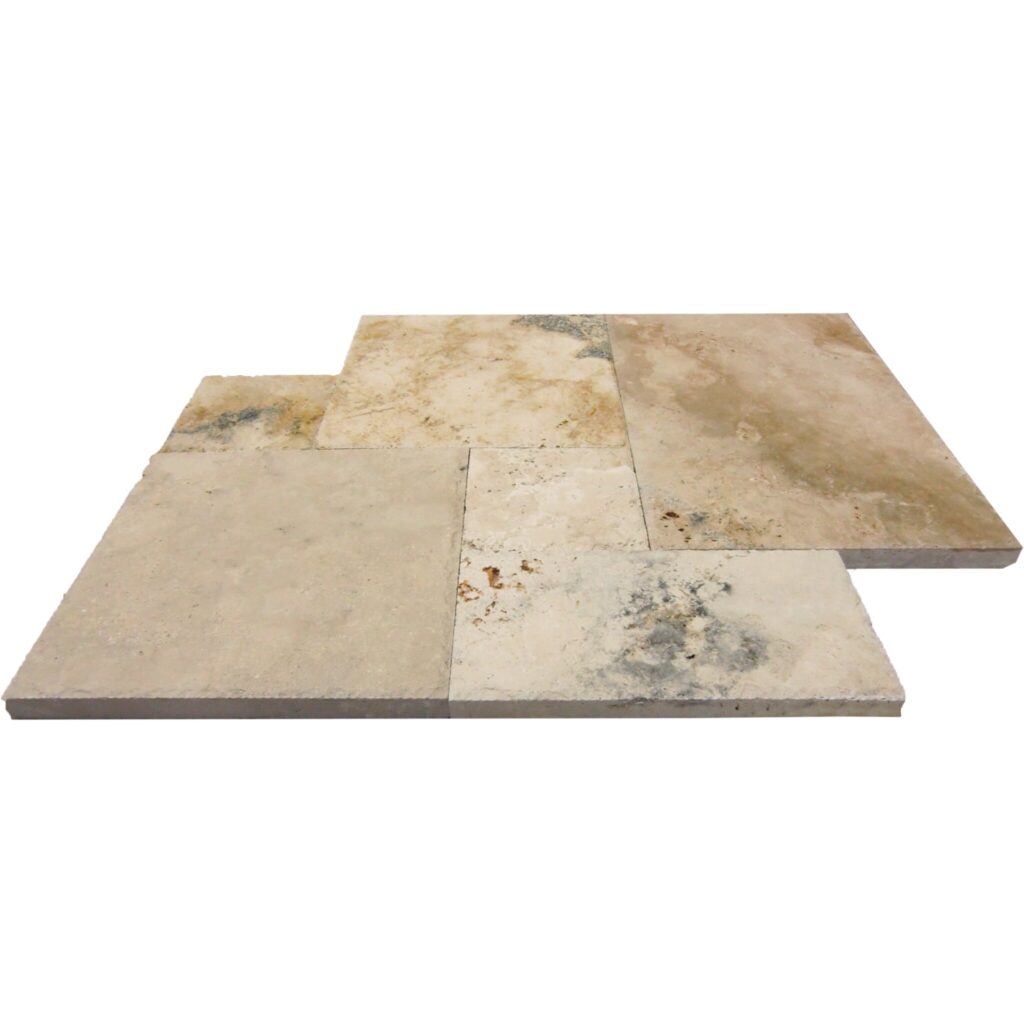 PAVERS Ivory Rustic Tumbled Versailles Pattern ® - Keystone Tile