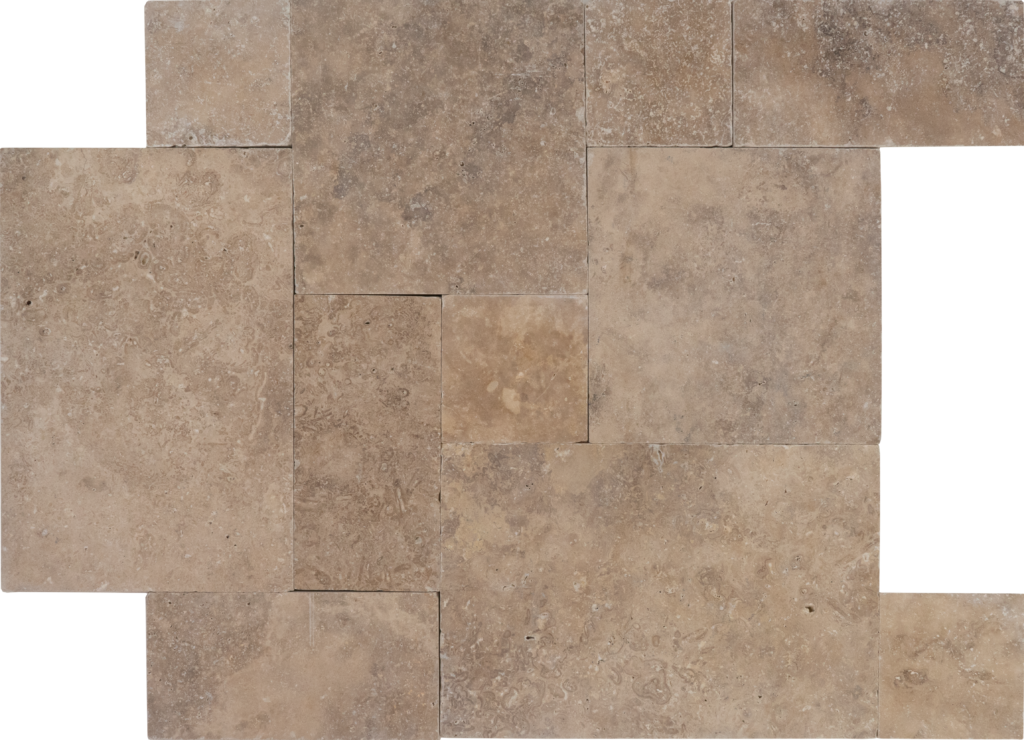 PAVERS Classic Travertine Tumbled Versailles Pattern - Keystone Tile