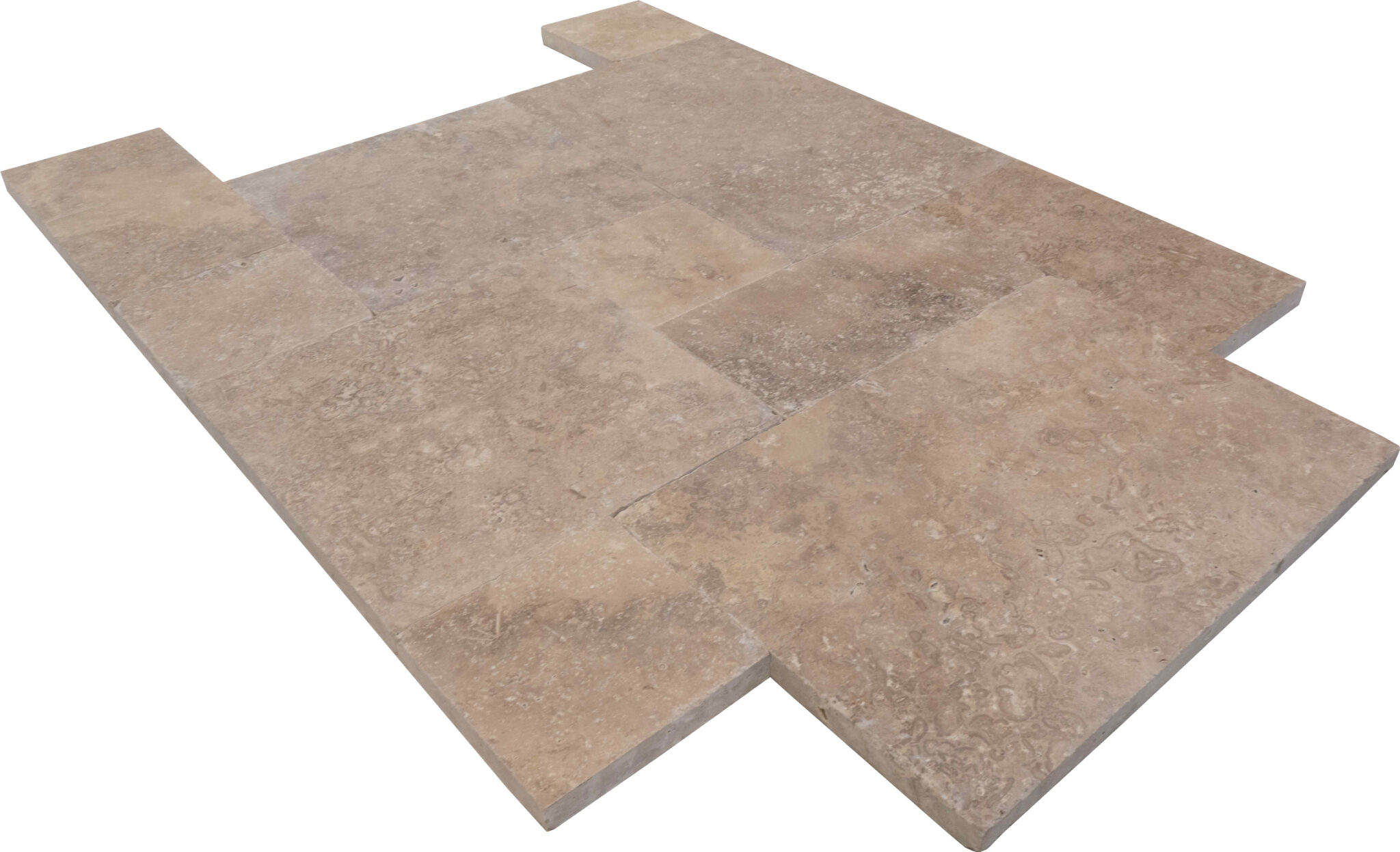 PAVERS Classic Travertine Tumbled Versailles Pattern - Keystone Tile