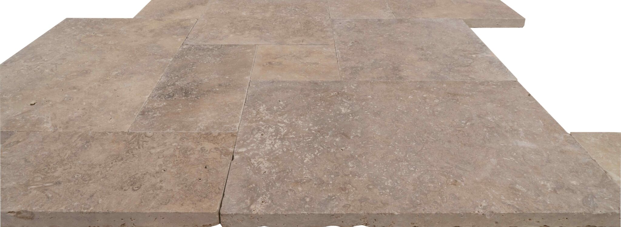 PAVERS Classic Travertine Tumbled Versailles Pattern - Keystone Tile