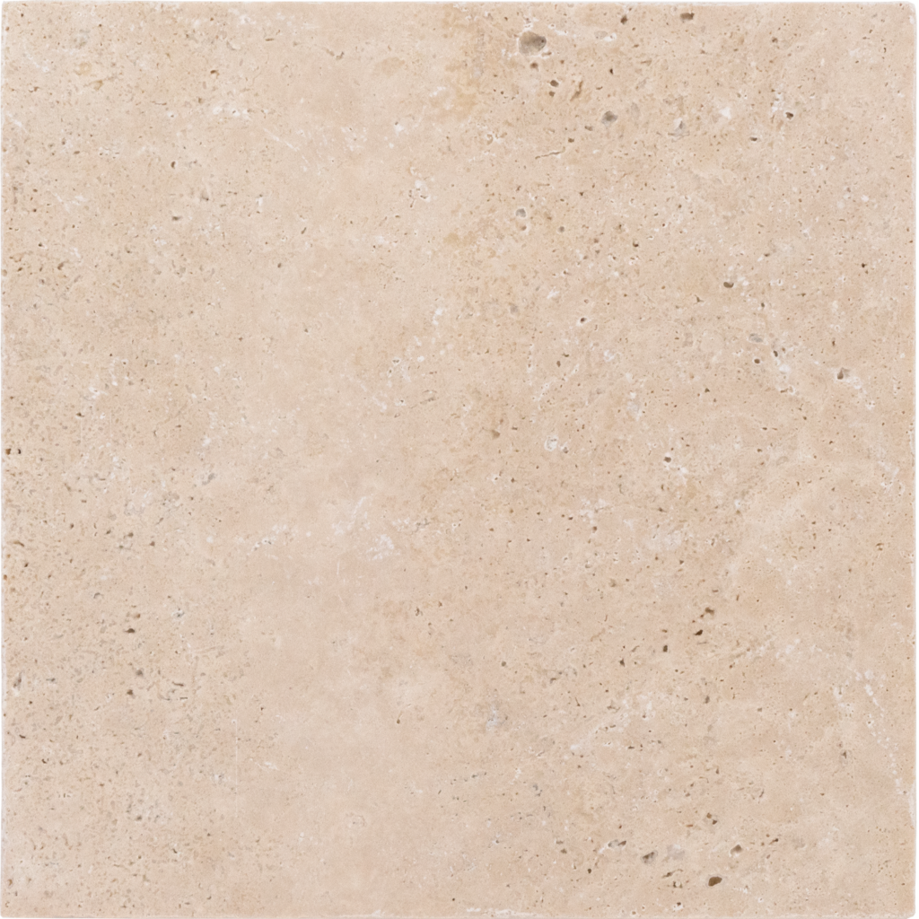 12×12 Extra Light Travertine Tumbled Tile - Keystone Tile