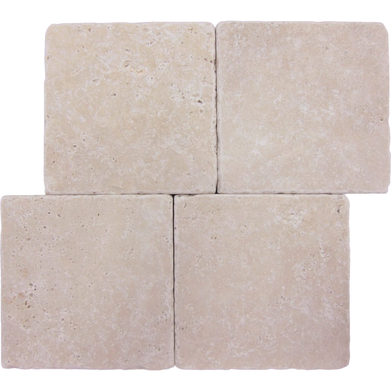 12×12 Extra Light Travertine Tumbled Tile - Keystone Tile
