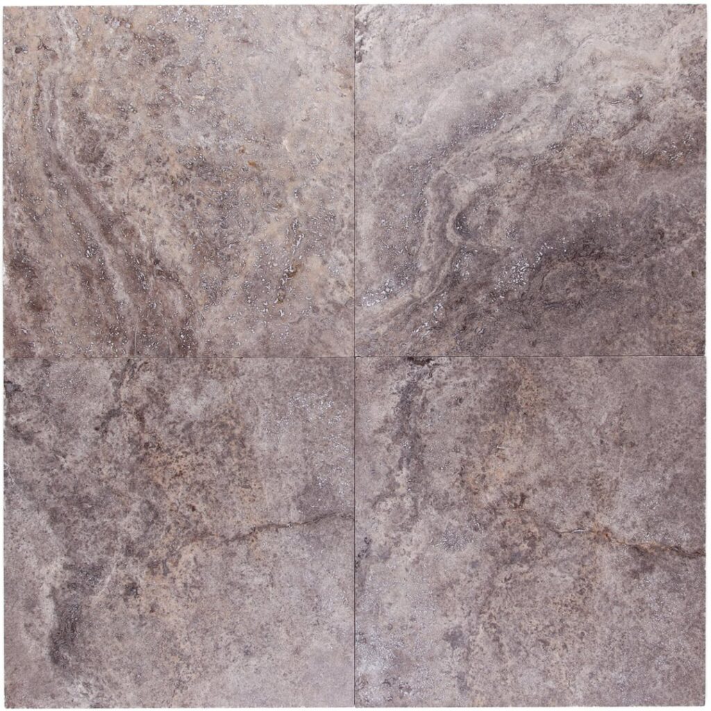 12×12 Nordic Silver Travertine Honed Filled Tile ® - Keystone Tile