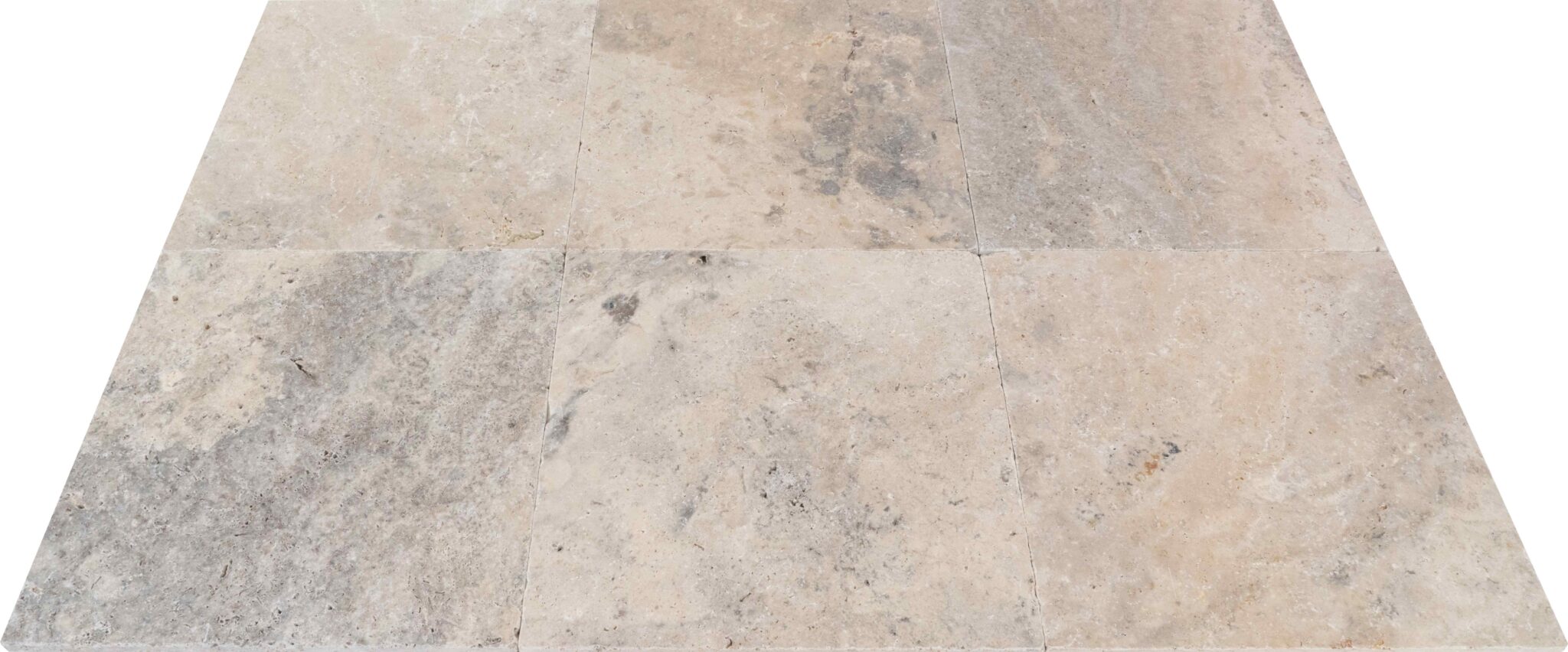 12×12 Nordic Silver Travertine Tumbled Tile ® - Keystone Tile