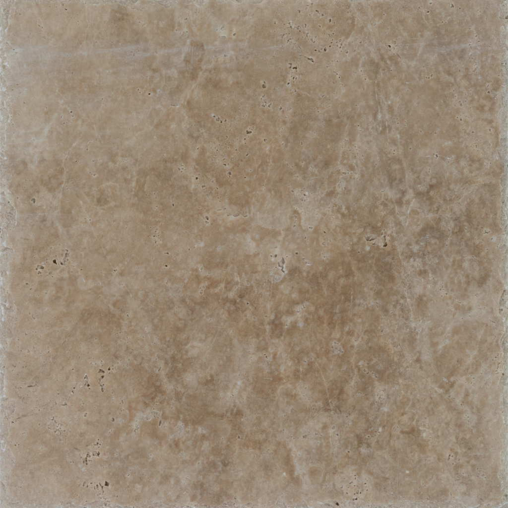 16×16 Ivory Light Travertine Chiseled Brushed Tile - Keystone Tile