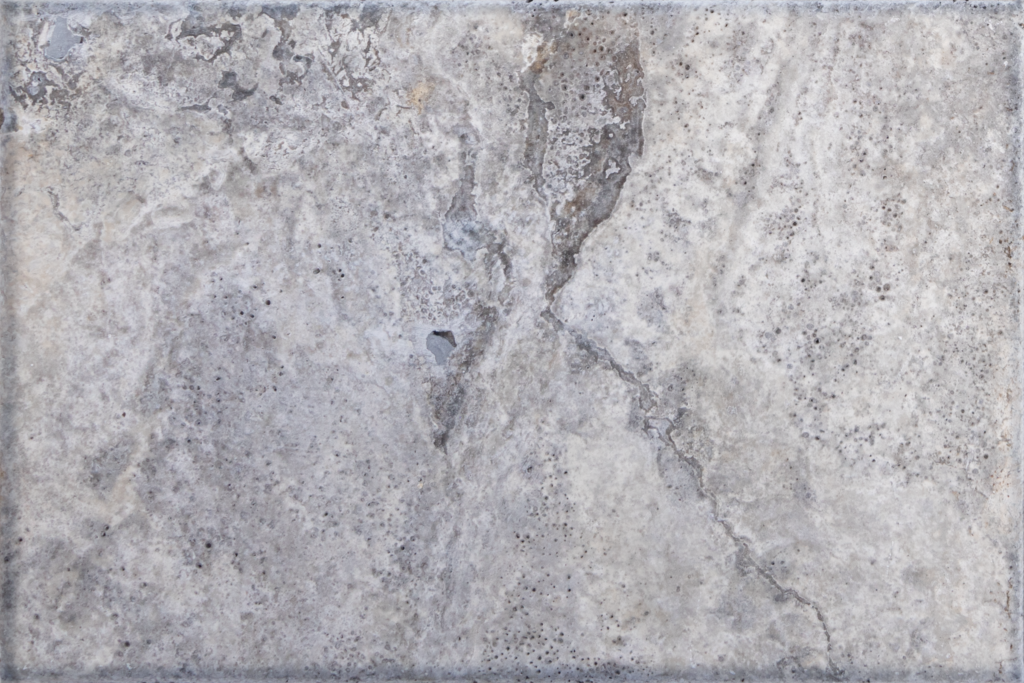 16×24 Nordic Silver Travertine Chiseled Brushed Tile ® - Keystone Tile