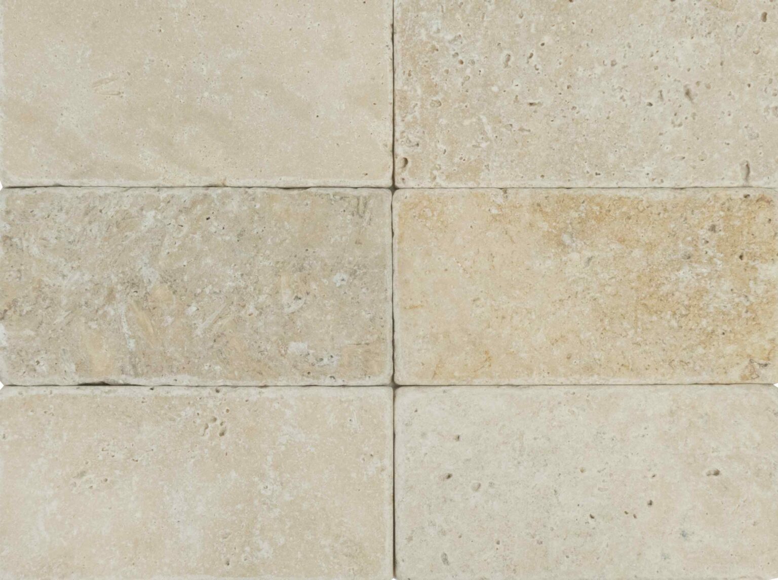 3×6 Extra Light Travertine Tumbled Tile - Keystone Tile