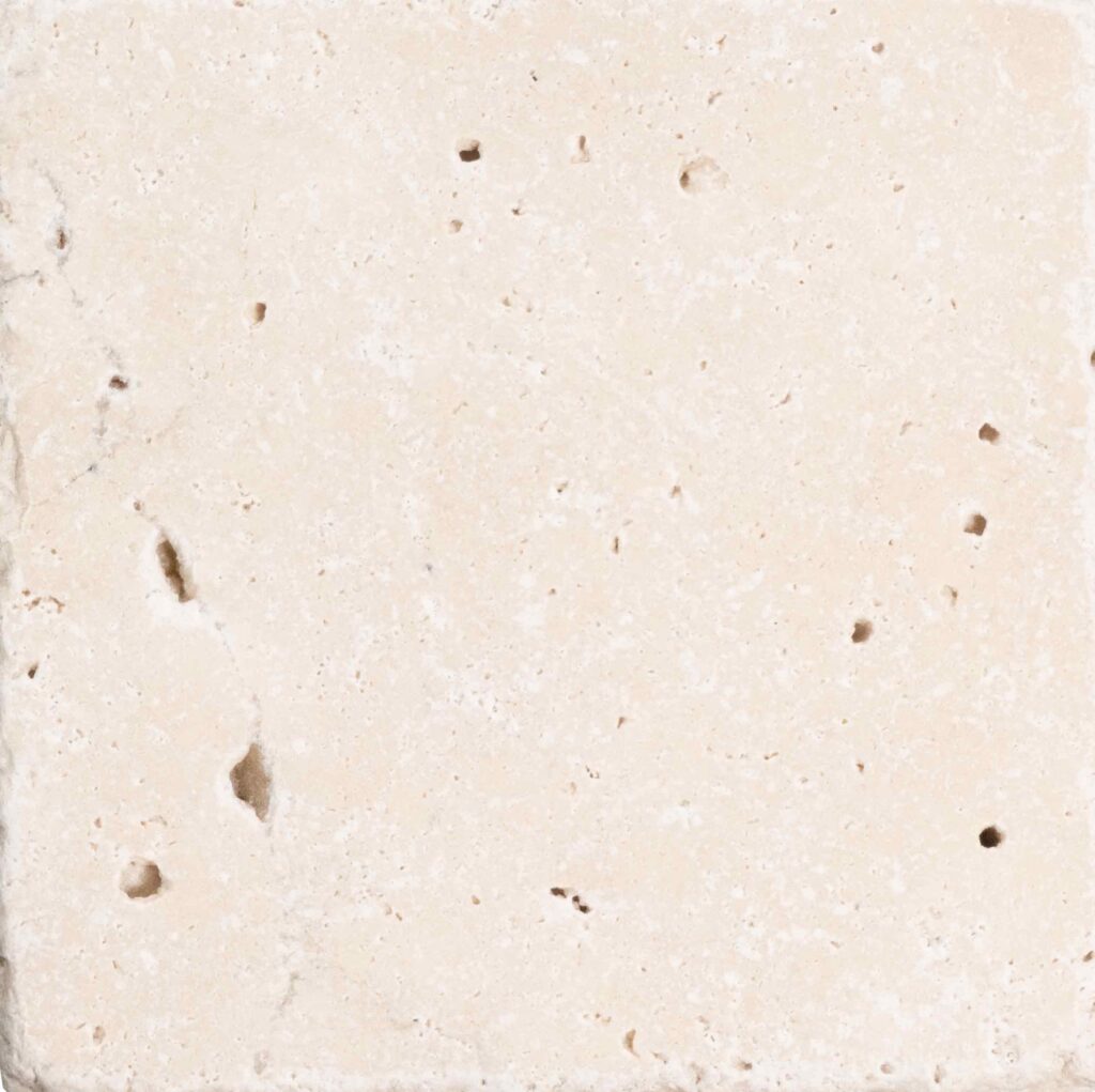 4X4 Extra Light Travertine Tumbled Tile - Keystone Tile