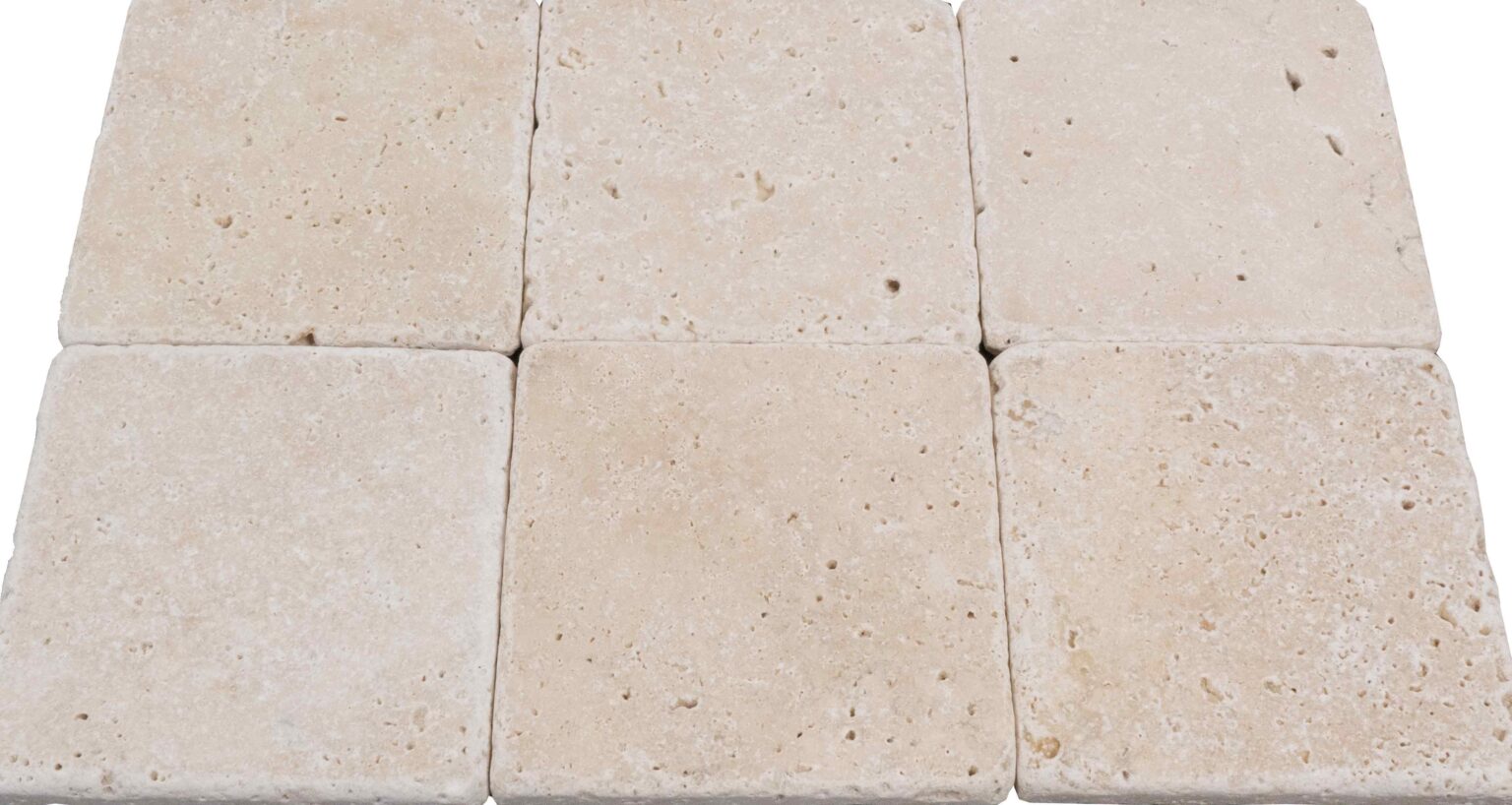 4×4 Extra Light Travertine Tumbled Tile - Keystone Tile