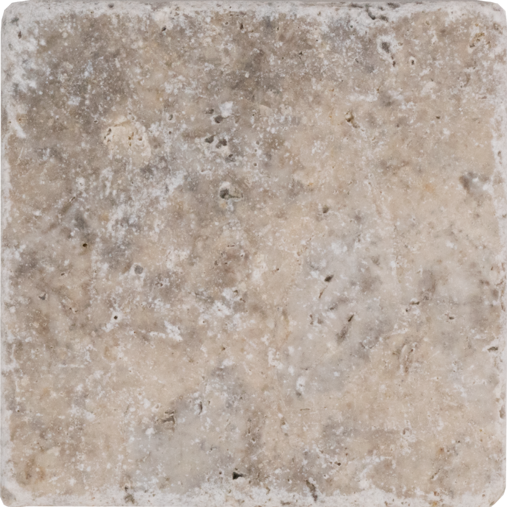 4×4 Nordic Silver Travertine Tumbled Tile ® - Keystone Tile