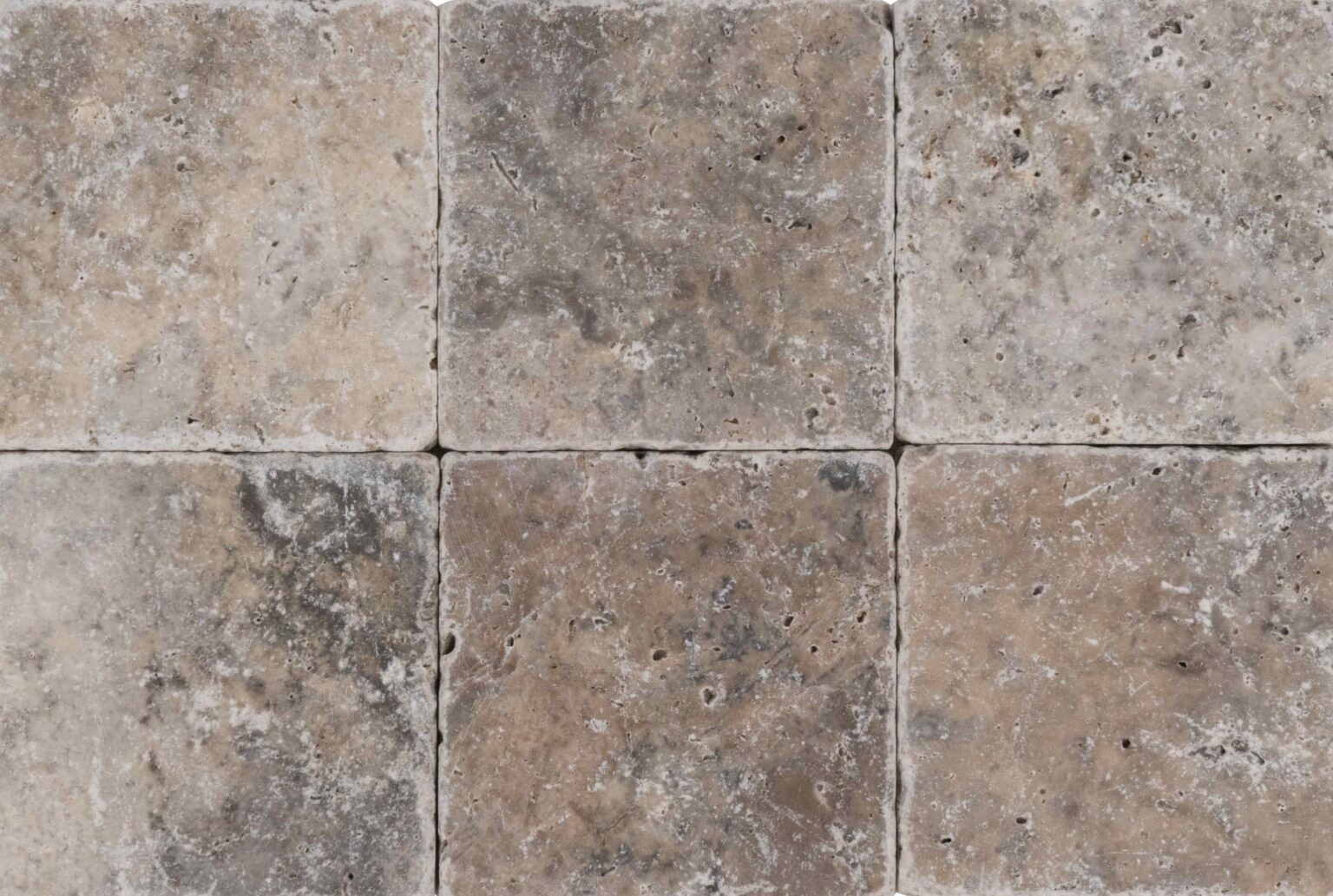 4×4 Nordic Silver Travertine Tumbled Tile ® - Keystone Tile