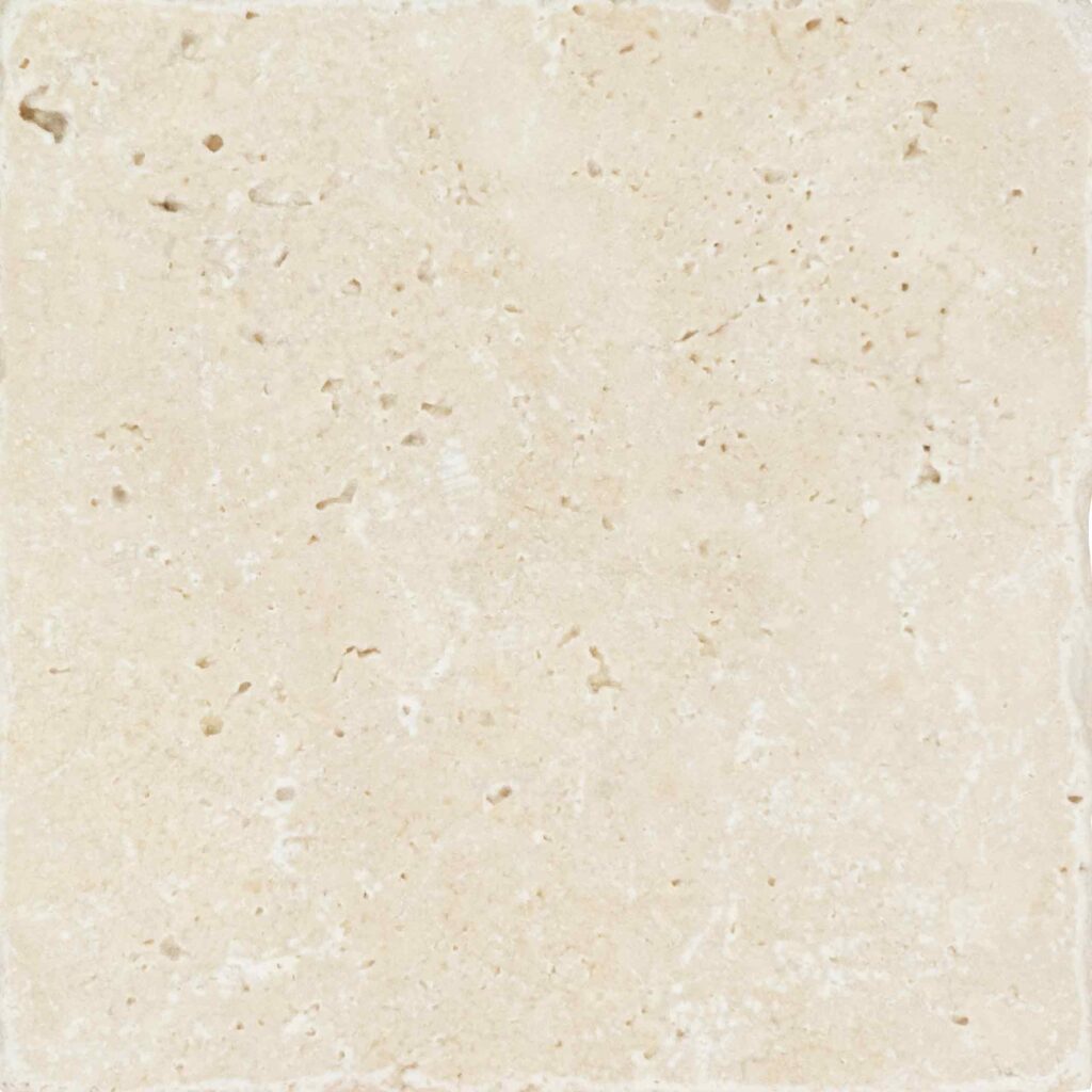 6X6 Extra Light Travertine Tumbled Tile - Keystone Tile