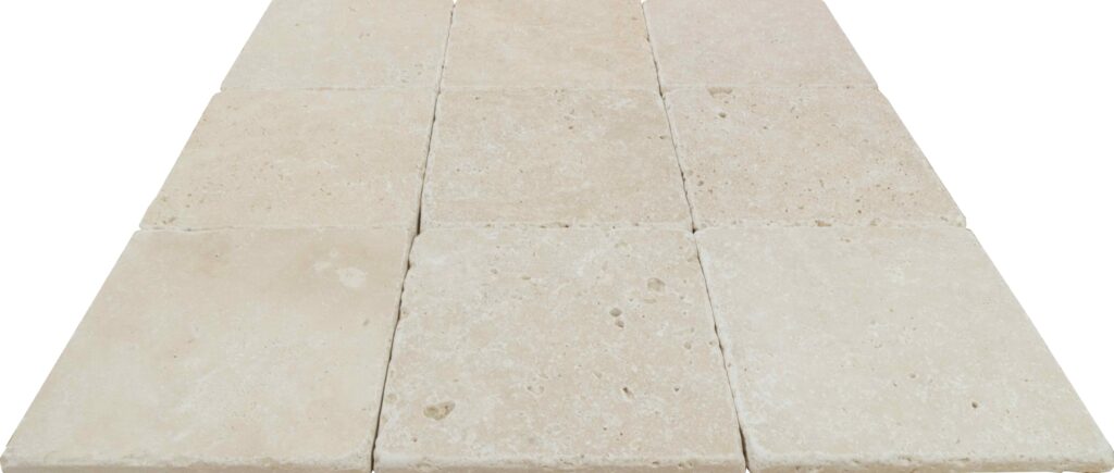 6×6 Extra Light Travertine Tumbled Tile - Keystone Tile