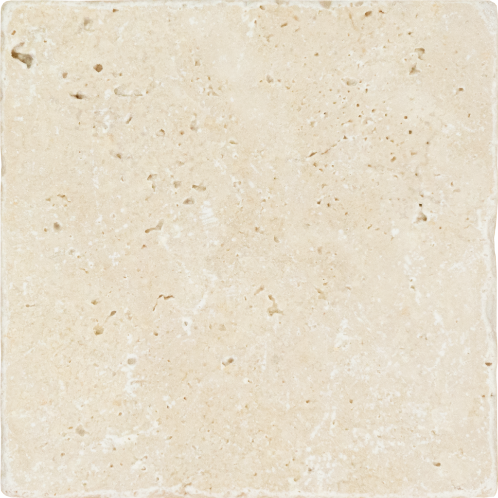 6×6 Extra Light Travertine Tumbled Tile - Keystone Tile