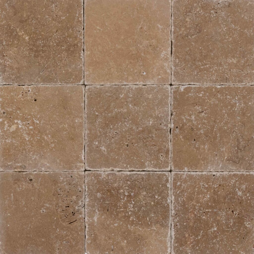 6×6 Noce Travertine Tumbled Tile - Keystone Tile