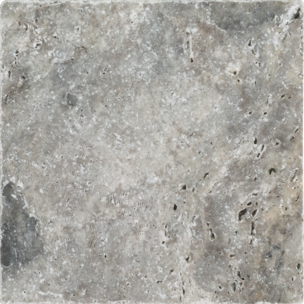 6×6 Nordic Silver Travertine Tumbled Tile ® - Keystone Tile