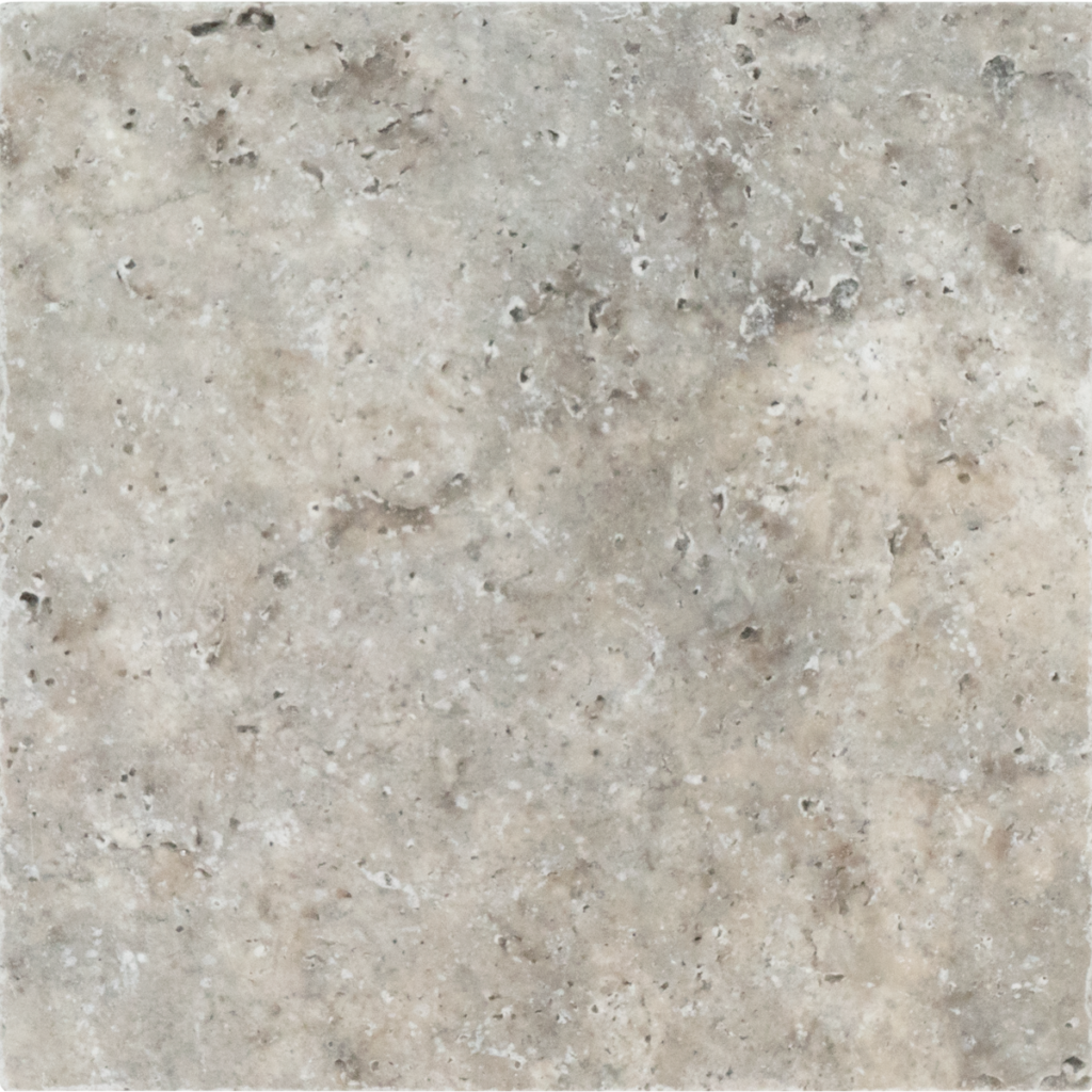 6×6 Nordic Silver Travertine Tumbled Tile ® - Keystone Tile