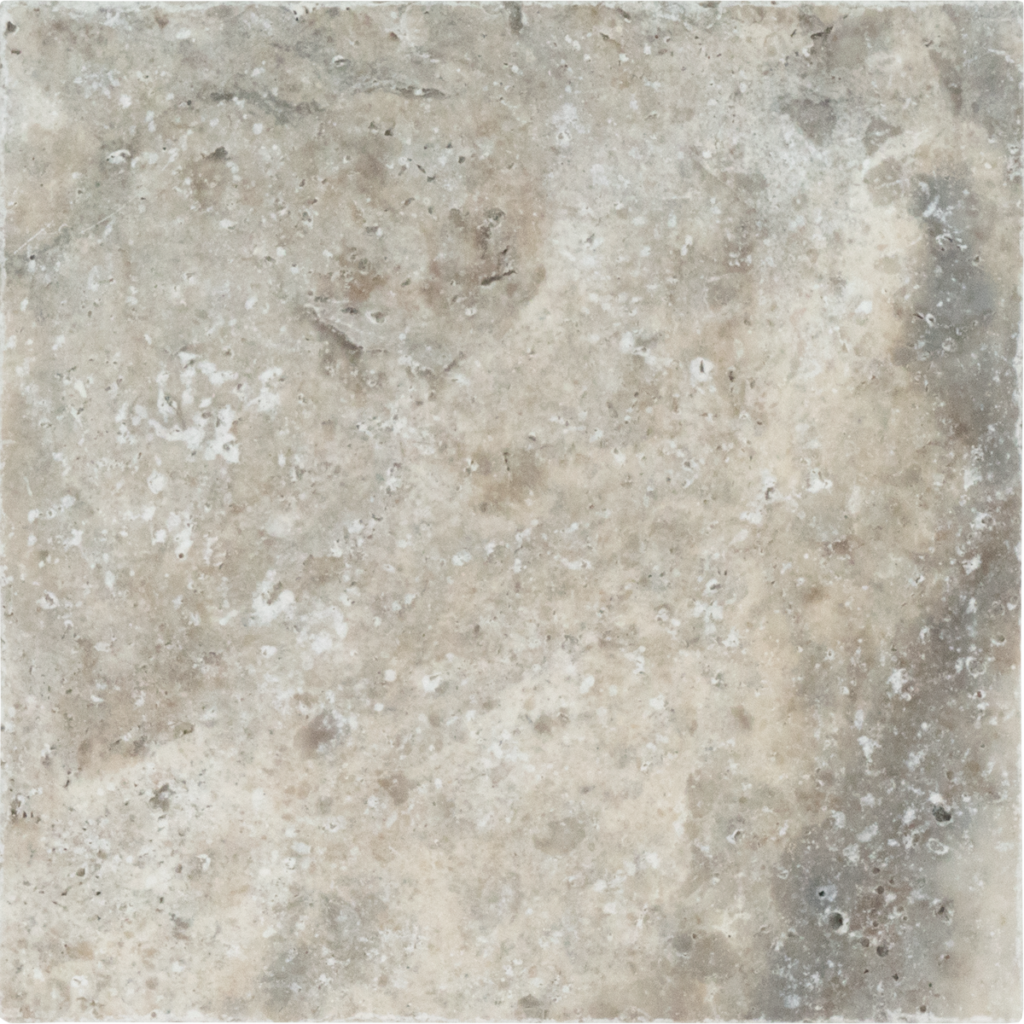 6×6 Nordic Silver Travertine Tumbled Tile ® - Keystone Tile