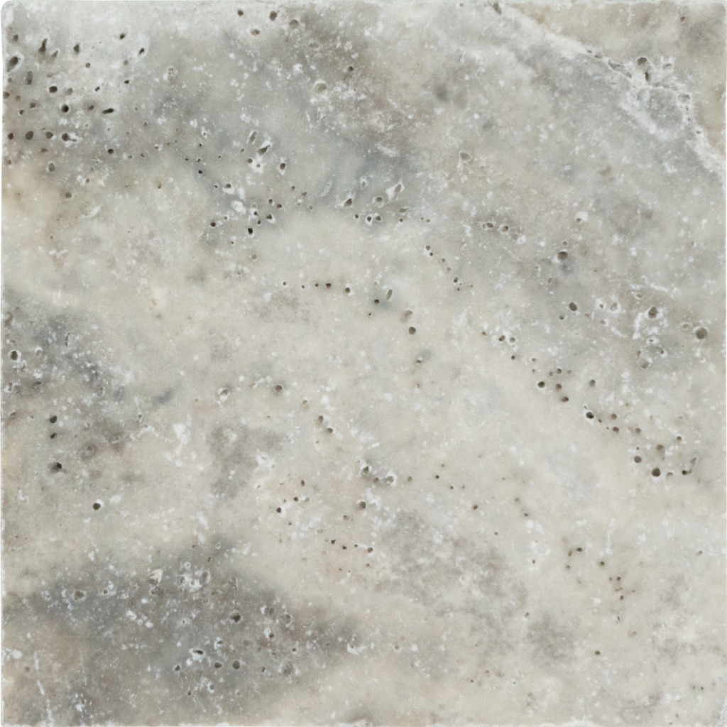 6×6 Nordic Silver Travertine Tumbled Tile ® - Keystone Tile